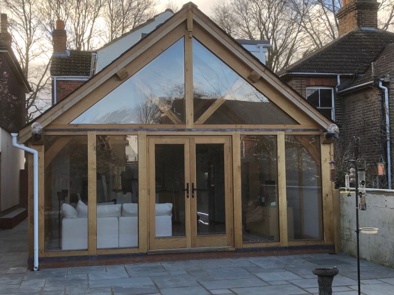 Glazed oak frame conservatory surrey – Wye Oak